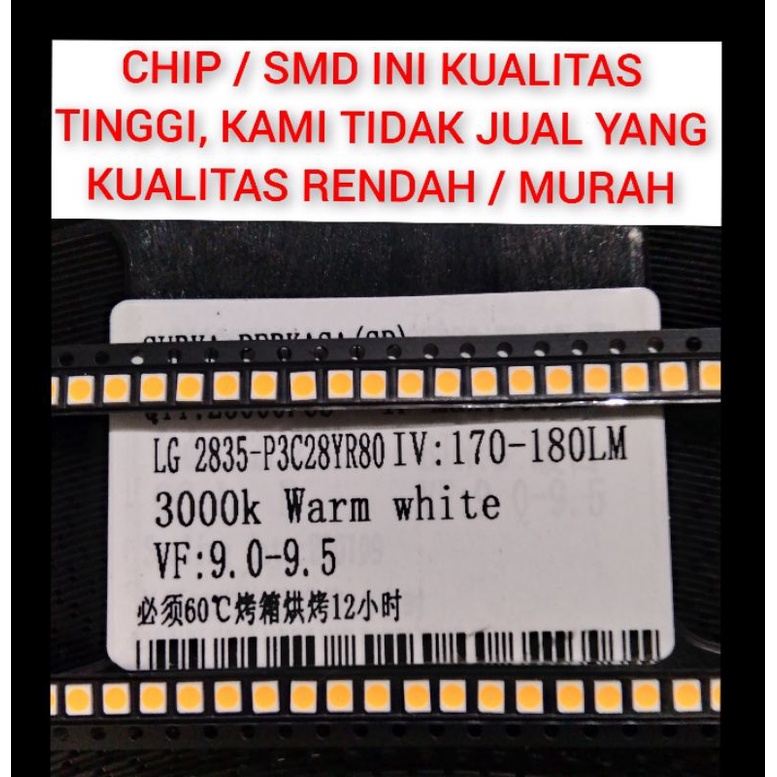 Jual SMD CHIP LED LG 9V 1W 170-180LM WARM WHITE PER 100BJ | Shopee ...