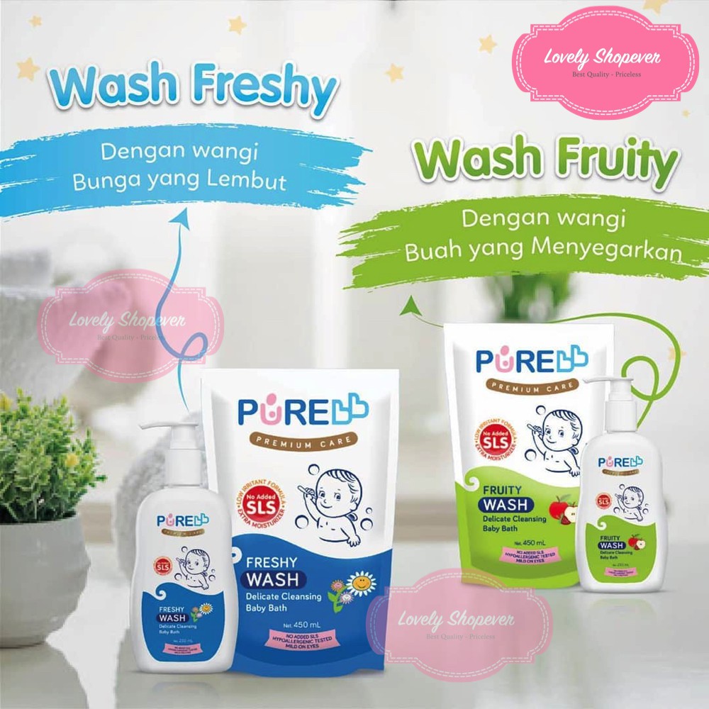 Jual PURE BB BABY PUREBABY PUREBB WASH FRESHY FRUITY 230 450 ML 230ML ...