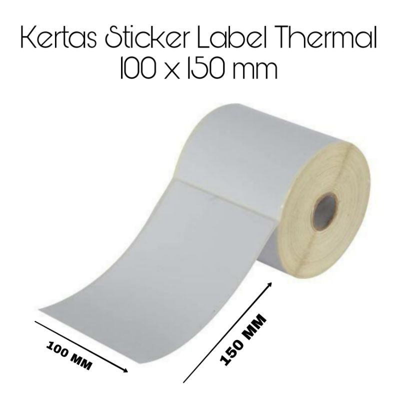 Jual Kertas Sticker Label Thermal 1roll 100 x 150 mm isi 250 pcs | Shopee Indonesia