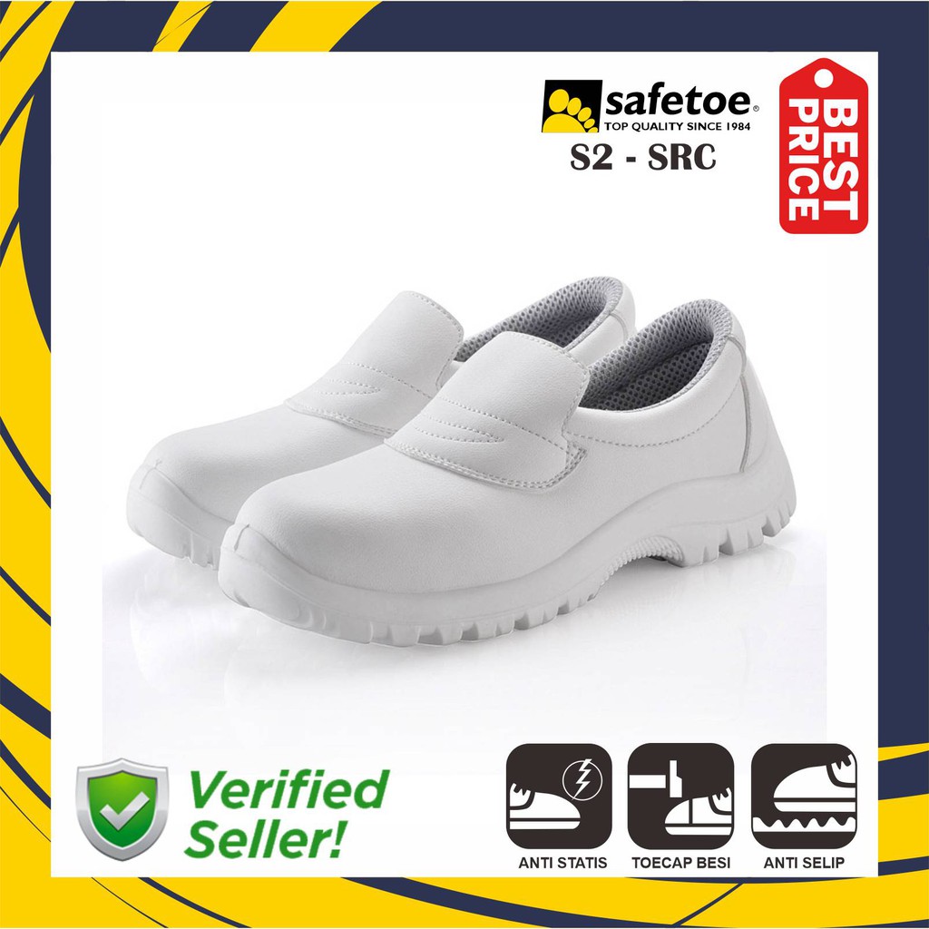 Jual Sepatu Safety Chef Kitchen Safety Shoes SAFETOE Draco White ...