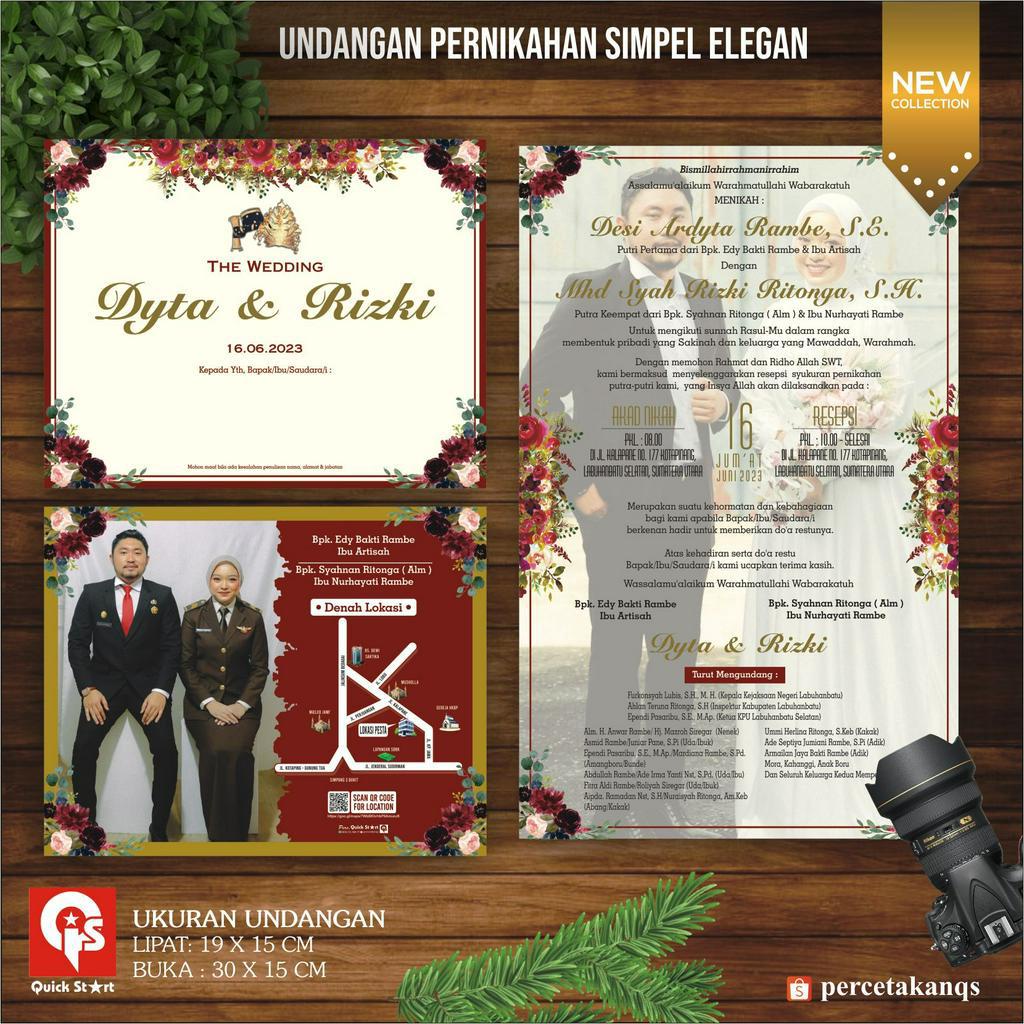 Jual UNDANGAN PERNIKAHAN TEMA MAROON FLOWER Mandailing | Shopee Indonesia