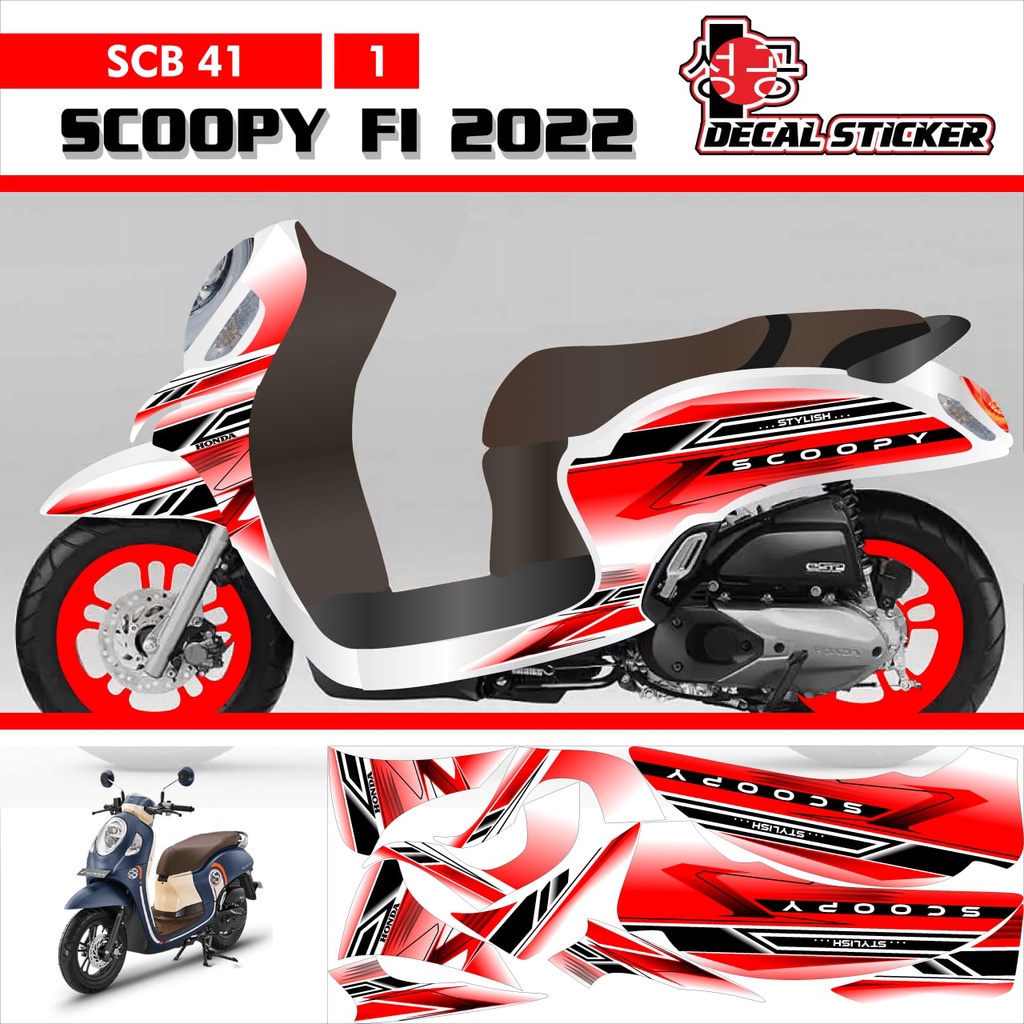 Jual SCB 41 DECAL STICKER SCOOPY FI 2021 - 2022 STYLISH | Shopee Indonesia