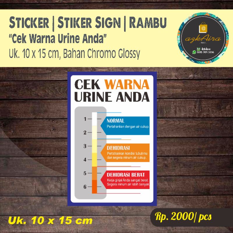 Jual Sticker Stiker Sign Rambu Cek Warna Urine - Uk. 10x15 cm | Shopee ...