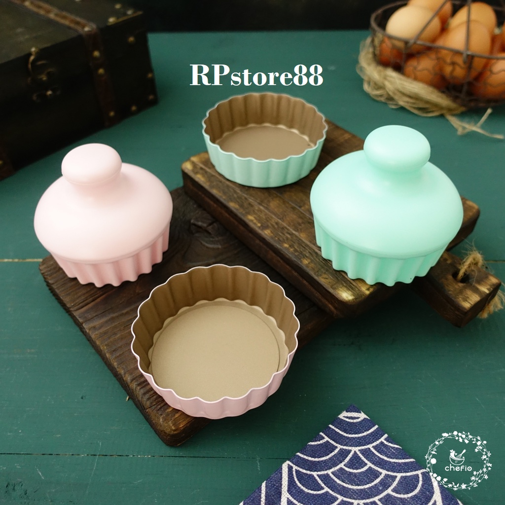 Jual Chefio Cetakan Pie Mini Warna/ Loyang Egg Tart / Pie Pan Press ...