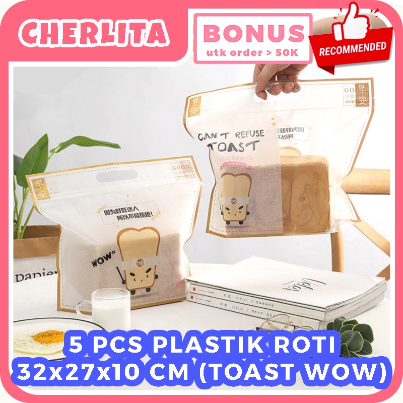 Jual Plastik Roti Tawar Toast Premium Tebal Foodgrade Motif Bread ...