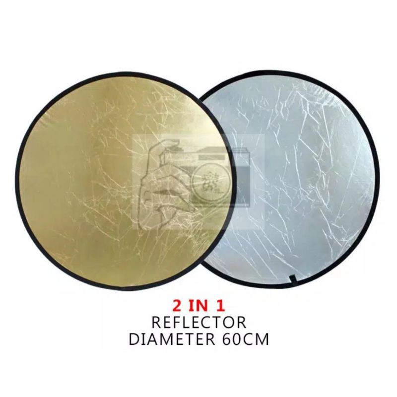 Jual Round Reflektor Cahaya Studio Foto 2in1 Gold Silver 30cm 60cm 80cm ...