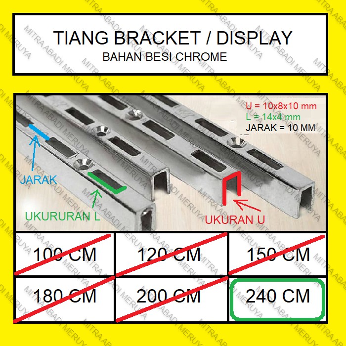 Jual Tiang Bracket 240 cm Rel Bracket Tiang Rel Breket Display | Shopee ...