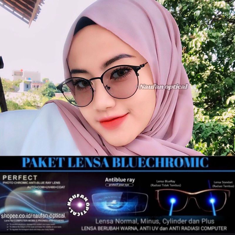 Jual frame kacamata wanita paket lensa bluecromic kacamata minus wanita ...