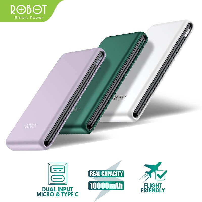 Jual POWER BANK ROBOT RT180 (10.000mAh) Dual Input Port Type C ...