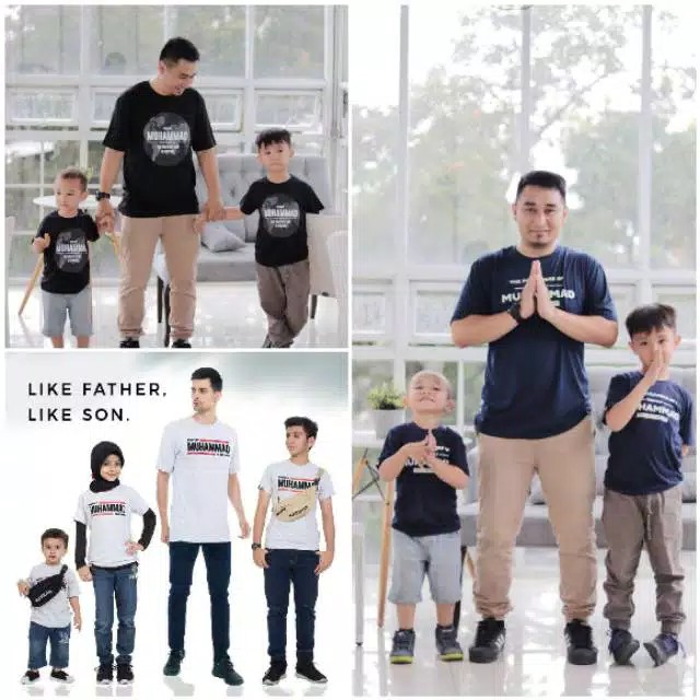 Jual Couple Keluarga Kaos Muhammad Series Lengan Pendek Cowo Ammar Kids ...