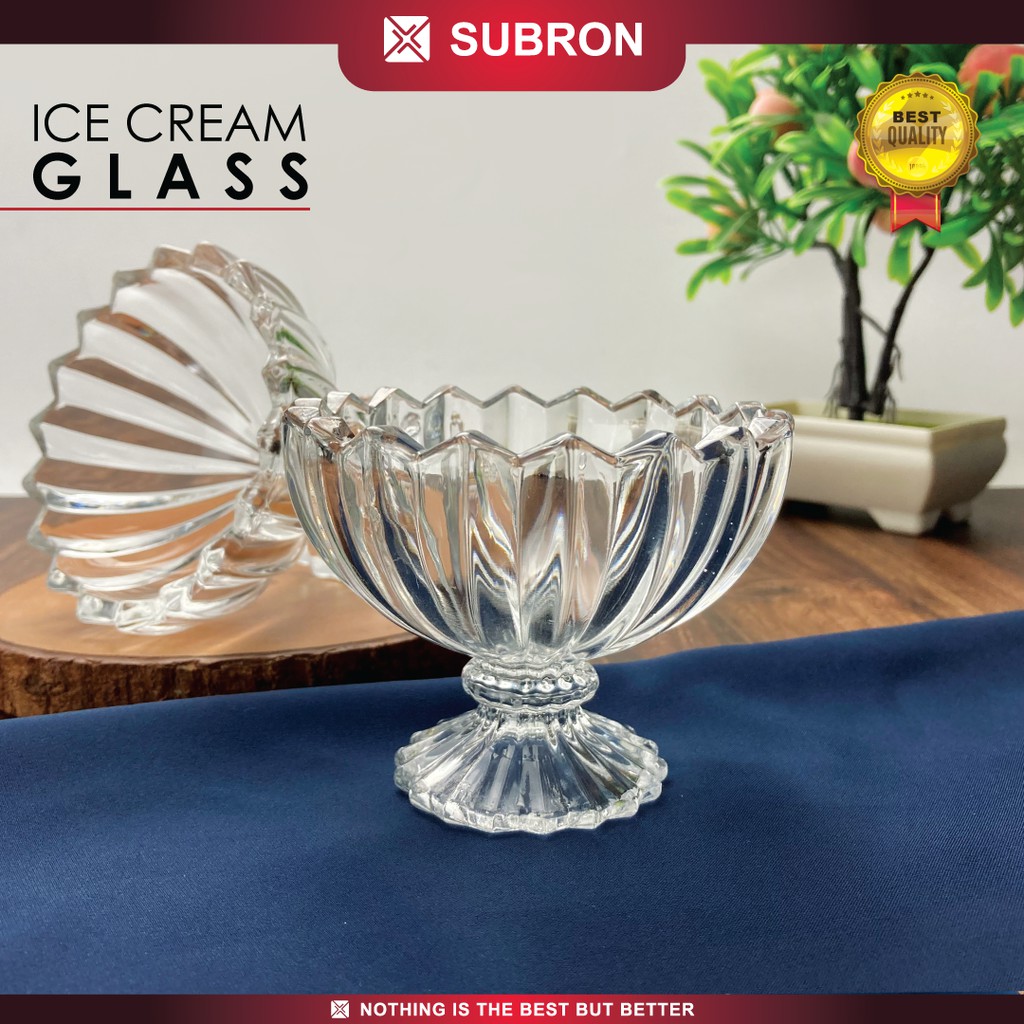 Jual SUBRON Ice Cream Glass 130ml Gelas Mangkok Cangkir Kaca Tebal Es ...