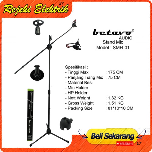 Jual Stand Mic Betavo SMH-01 + Holder Hp Tripod - stand Microphone Tinggi Dan Kokoh | Shopee ...