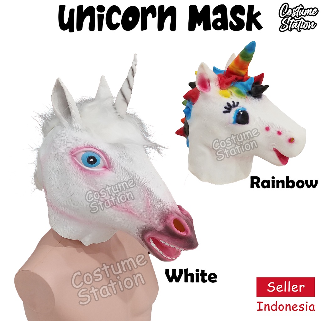 Jual Topeng Unicorn / Horse Kuda Mask Latex Hewan Binatang Animal ...