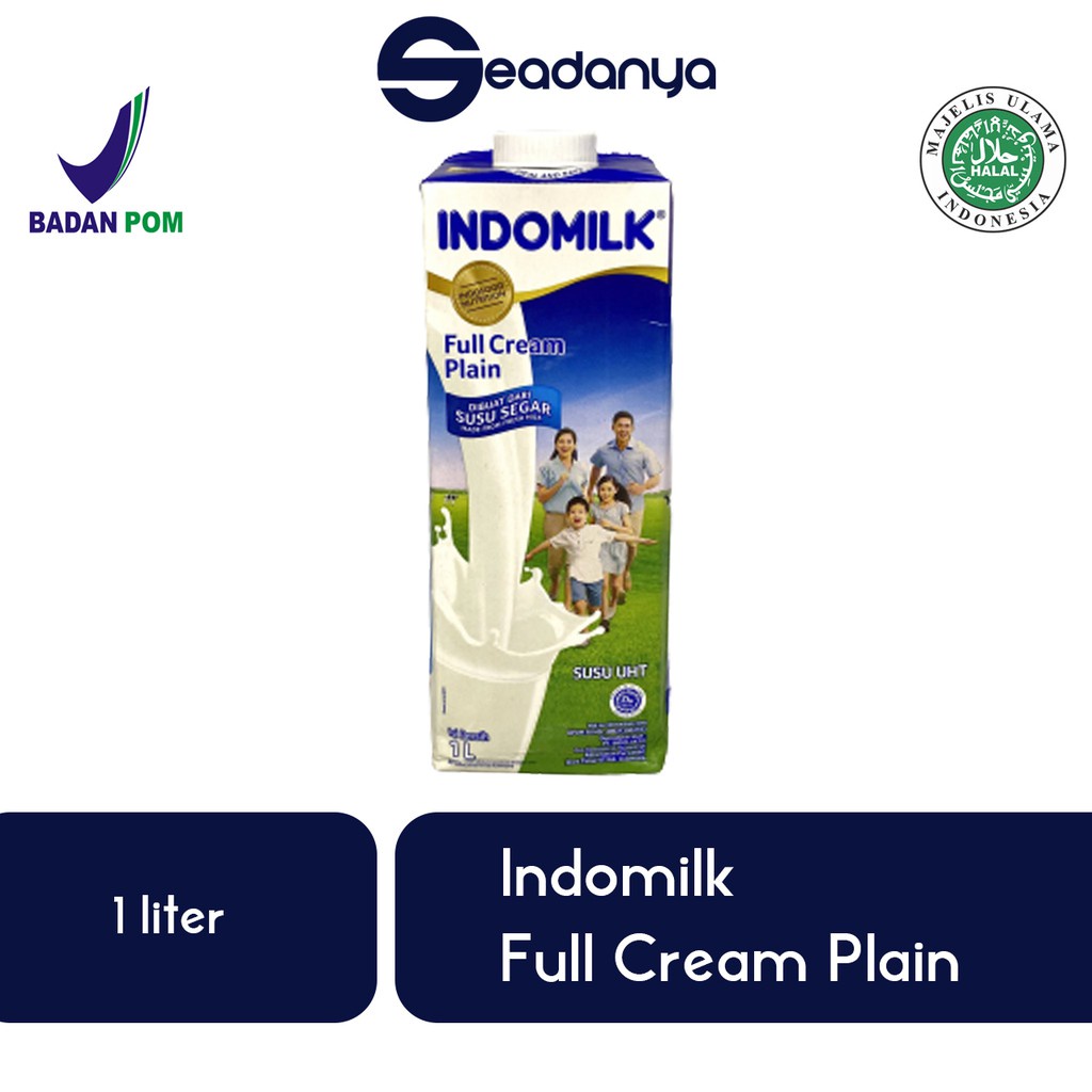 Jual Indomilk Full Cream Plain 950 ML- UHT MILK - Susu Segar - Fresh Milk - Halal MUI & BPOM ...