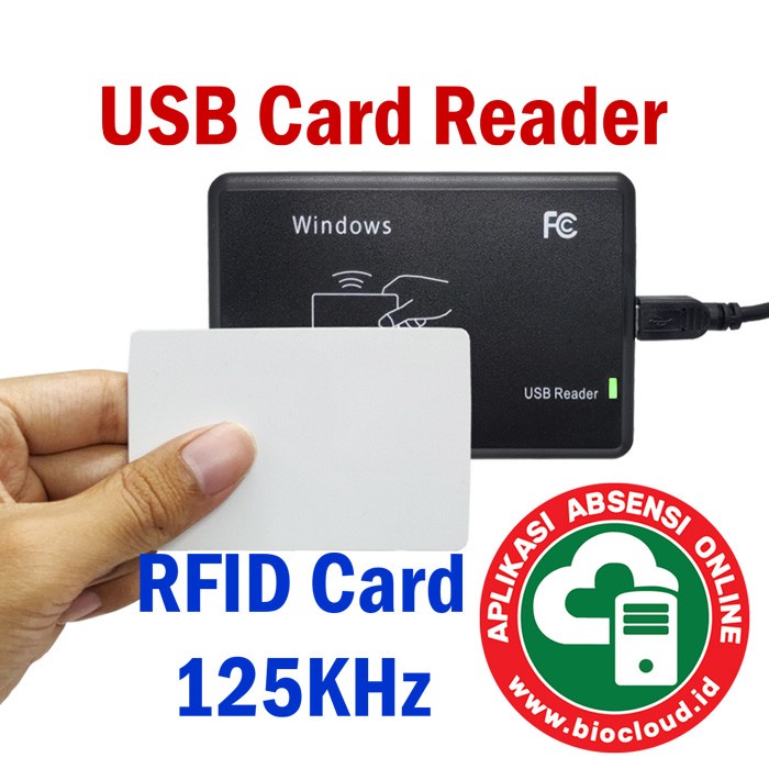 Jual USB Card Reader RFID Card 125KHz Plug N Play No Driver No Software ...