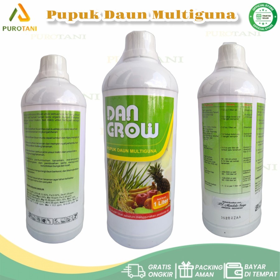 Jual Dangrow 1L Dan Grow Pupuk Cair Daun Multiguna 1Liter | Shopee ...