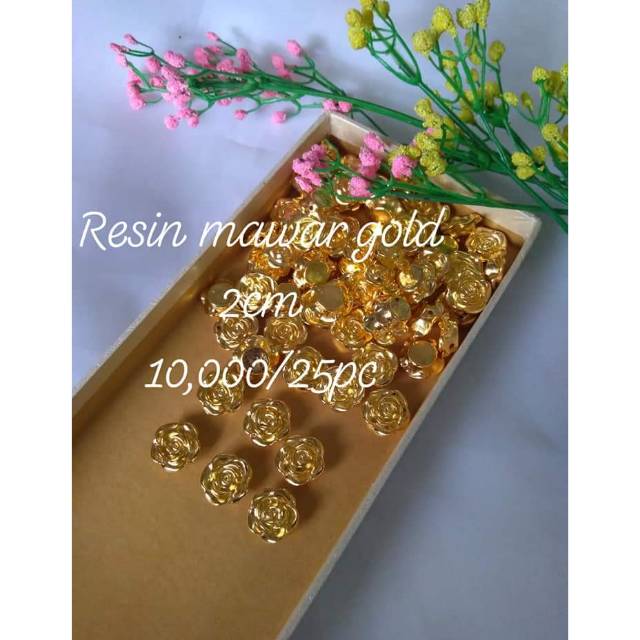 Jual Resin mawar gold ( 25pcs ) | Shopee Indonesia