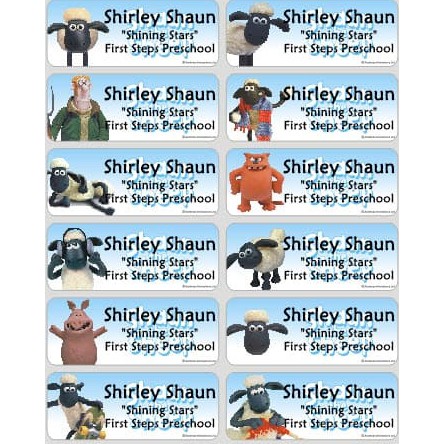 Jual Shaun The Sheep Label nama sticker label name waterproof | Shopee ...