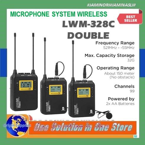 Jual LensGo Microphone LWM-328C Double Wireless Clip On Lavalier | Shopee Indonesia