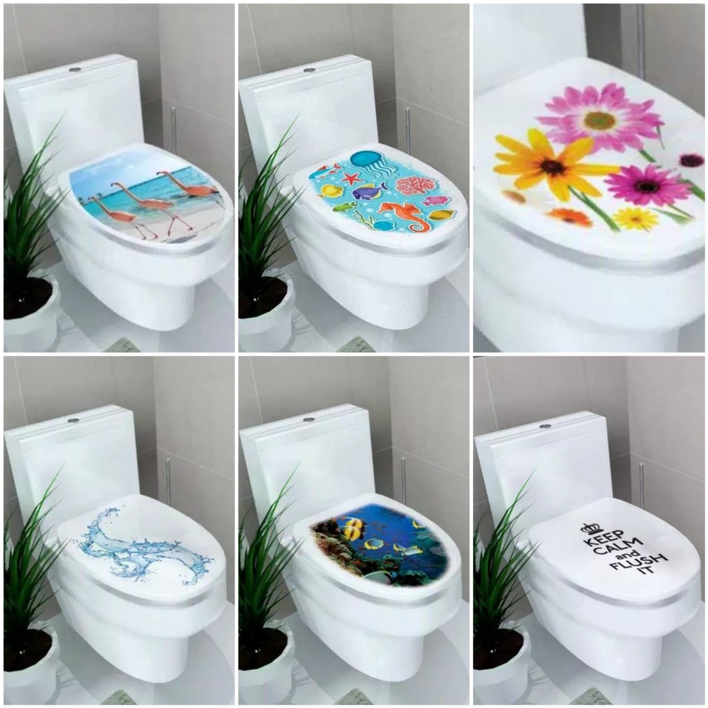 Jual Stiker Toilet Tutup Closet WC Tahan Air Tempelan Dinding Kaca ...