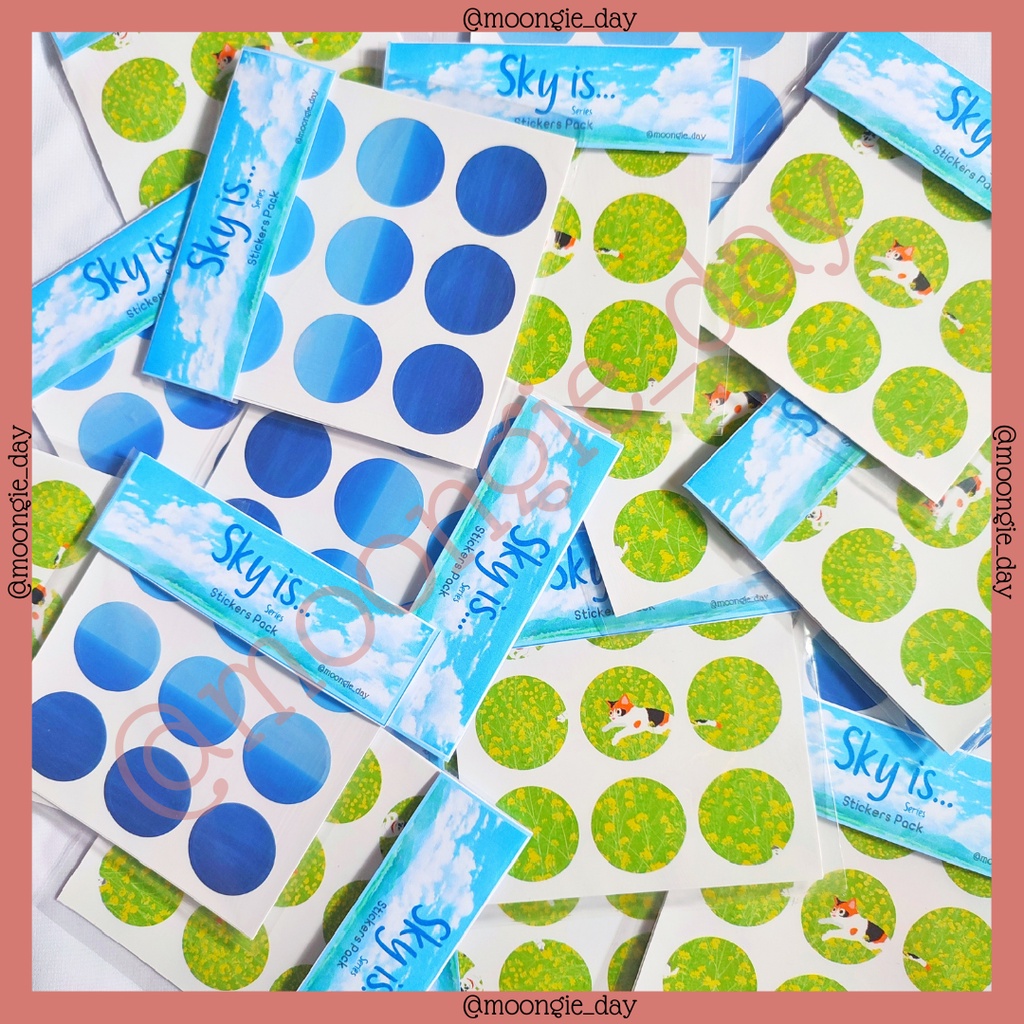 Jual 3 LEMBAR STICKERS SKY IS... TEMA BLUE GREEN SKY STIKER PEMANDANGAN ...