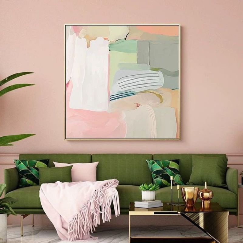 Jual lukisan abstrak modern,lukisan abstrak dekoratif colorfull,lukisan ...