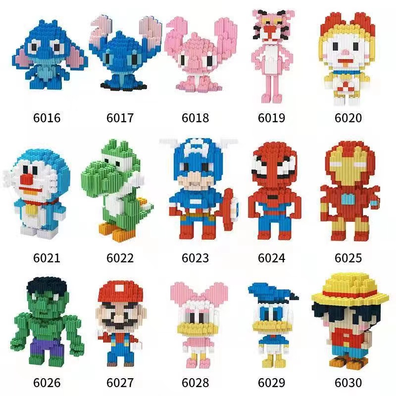 Jual Nano Block MARVEL,DISNEY,ONE PIECE Series| Bricks education Nano ...