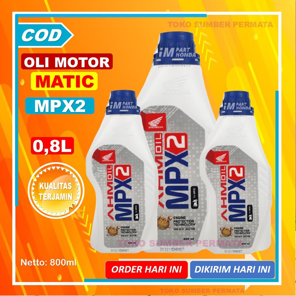 Jual Oli Motor Matic Mpx 2 800Ml 10w-30 | Shopee Indonesia