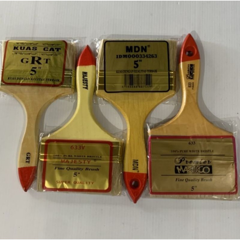 Jual KUAS CAT TEMBOK & BESI UKURAN 5 INCH RRT / PAINT BRUSH 5" RRT ...