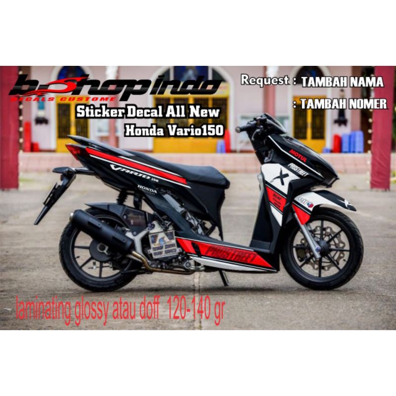 Jual Stiker Decal Vario New motif simple sponsor full body lis merah ...