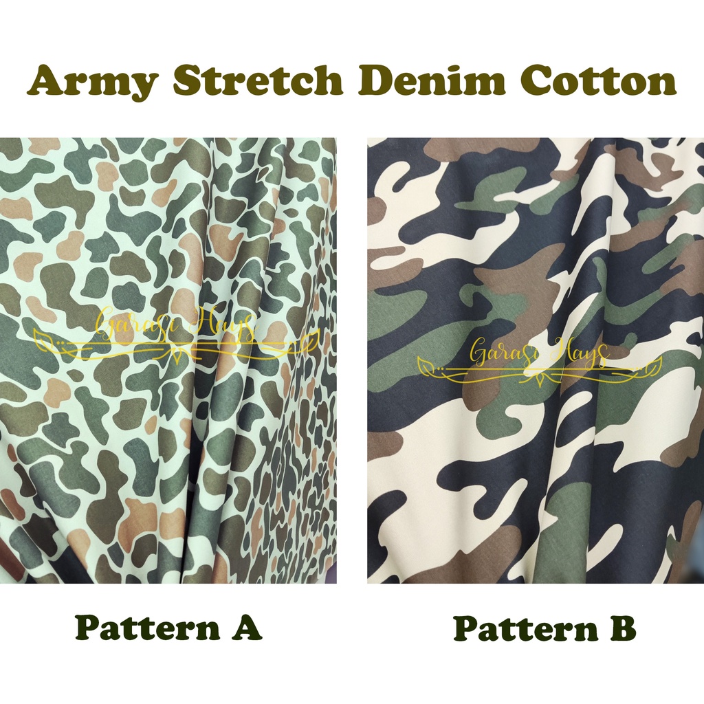 Jual Kain STRETCH Cotton Denim Army Katun Tentara Lebar 150 cm | Shopee ...