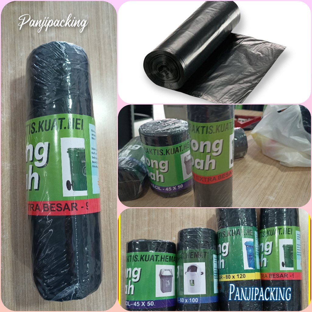 Jual Kantong Plastik Sampah Roll 90x120 dan 80x120 Trash Bag Hitam ...