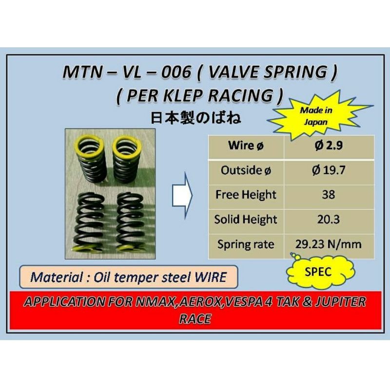 Jual Valve Spring Per Klep Jepang Yamaha Jupiter MX MX king R15 vixion ...