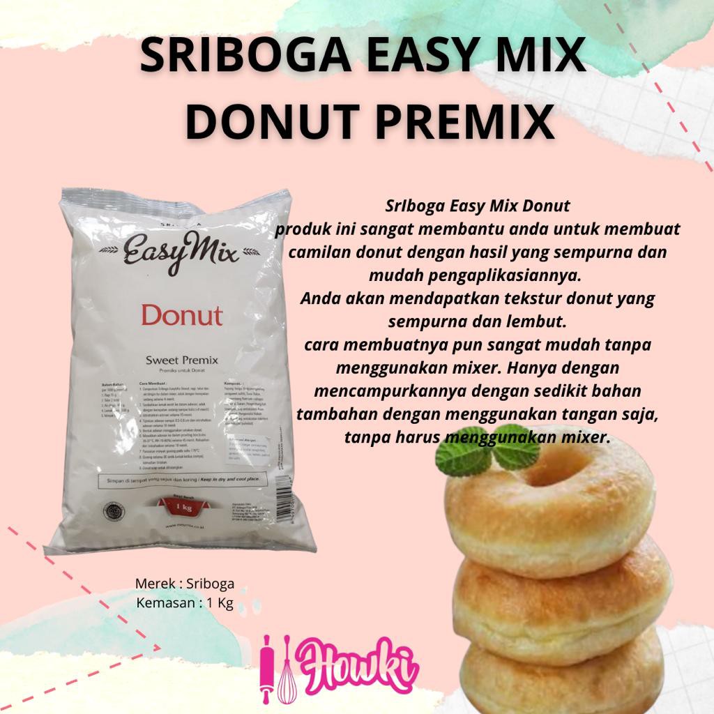 Jual Tepung Easymix Sriboga Donut Kemasan 1kg | Shopee Indonesia