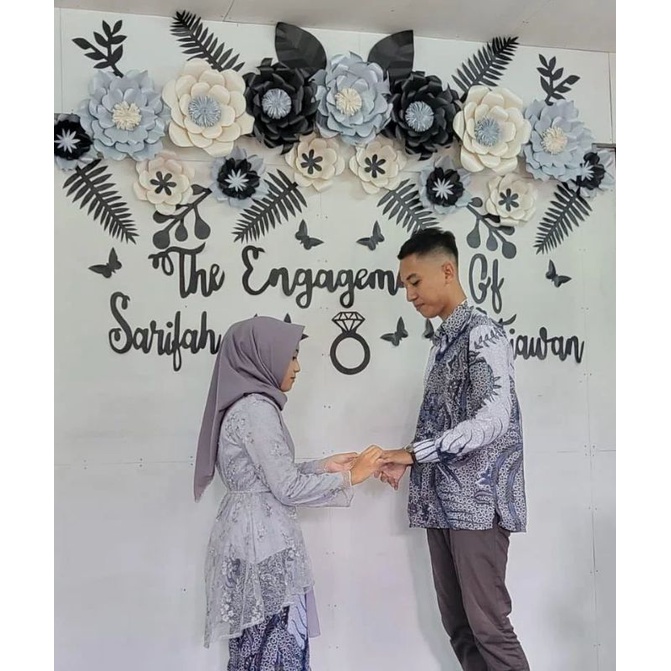 Jual ready stok paper flower dekorasi tunangan bunga kertas backdrop ...