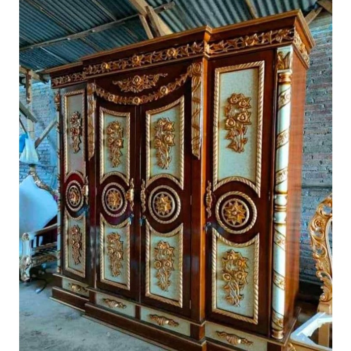 Jual almari pakaian gong ukiran jati jepara | Shopee Indonesia