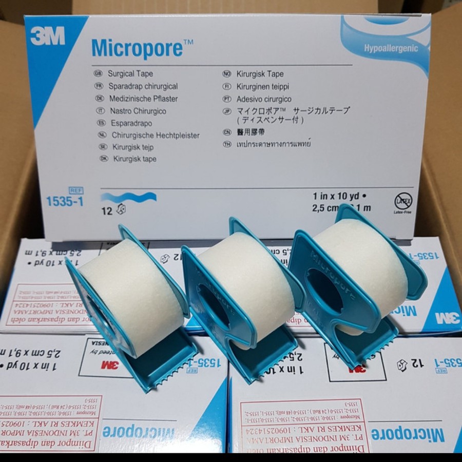 Jual Micropore 1 inchi 3M Asli / micropore 1 inci / Plester putih ...