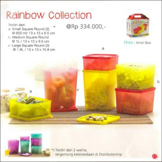 Jual Rainbow Collection Tupperware Set | Shopee Indonesia