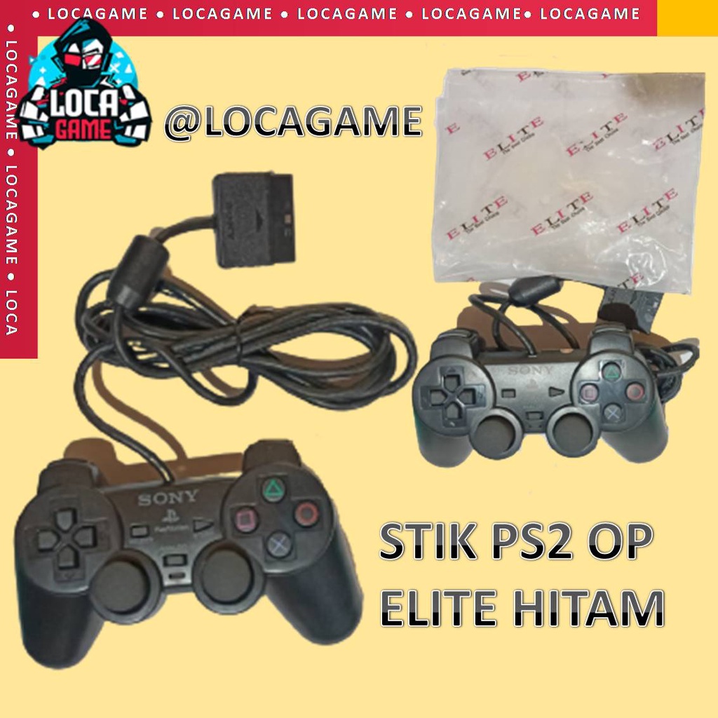 Jual STIK STICK PS2 OP/ORI PABRIK GETAR MERK ELITE HITAM | Shopee Indonesia