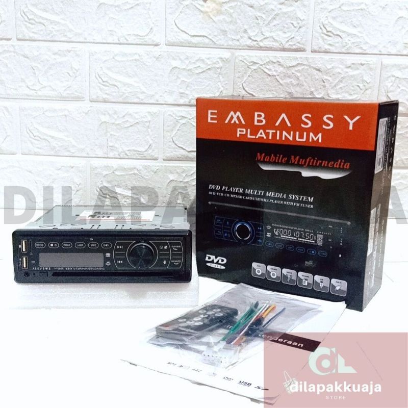 Jual Tape Mobil Embassy Platinum Single Din USB Bluetooth DVD Mobil ...