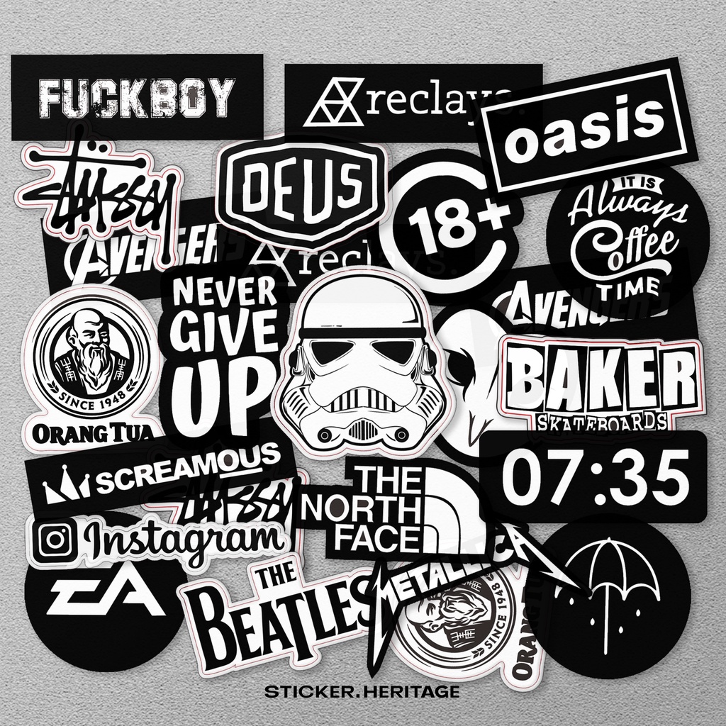 Jual Stiker Aesthetic BLACK & WHITE STIKER TUMBLER HP | STIKER LAPTOP ...