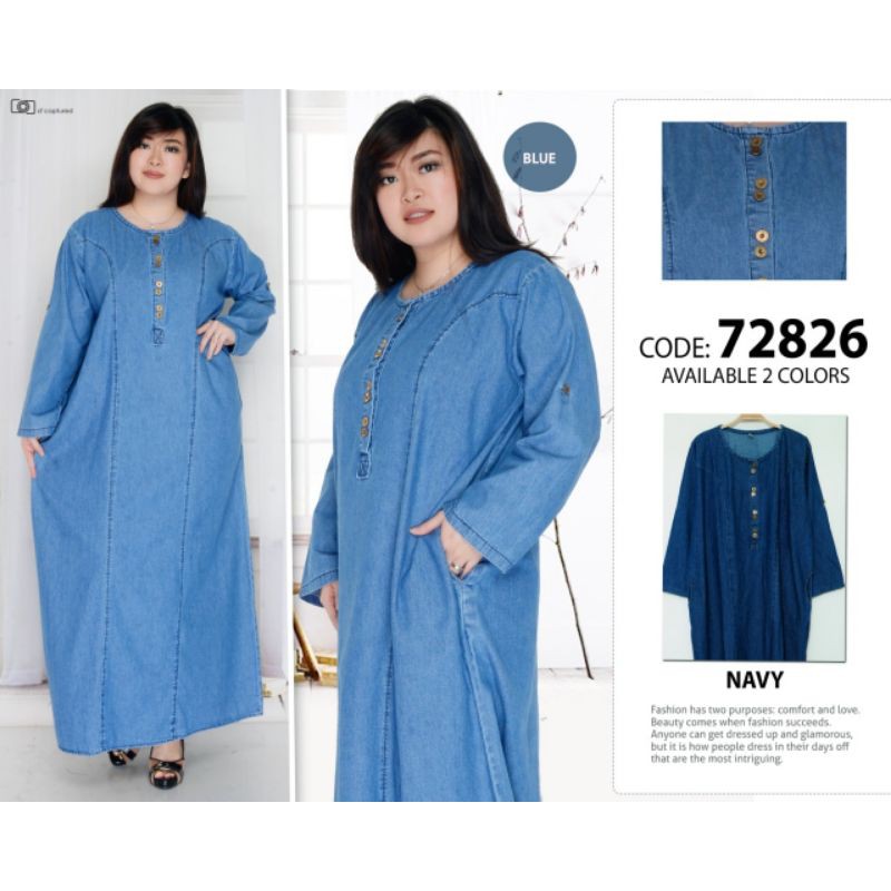 Jual Gamis Denim Big Size | Shopee Indonesia