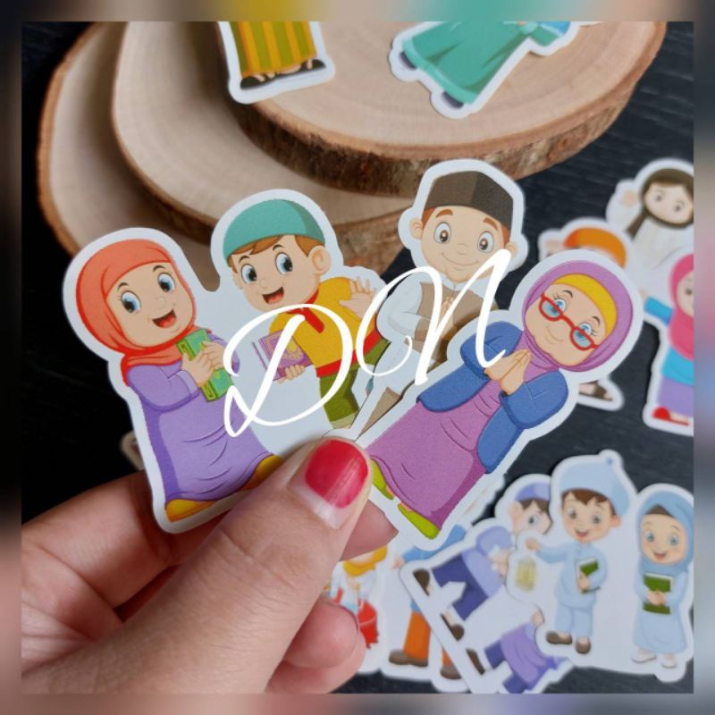 Jual 15 pcs Stiker Kertas Gambar Anak Sholeh Kertas Glossy Gambar Anak ...