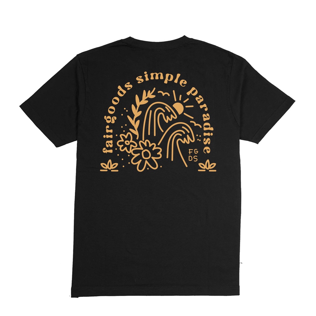 Jual Fairgoods Kaos - Simple Wave Flower - Hitam | Shopee Indonesia