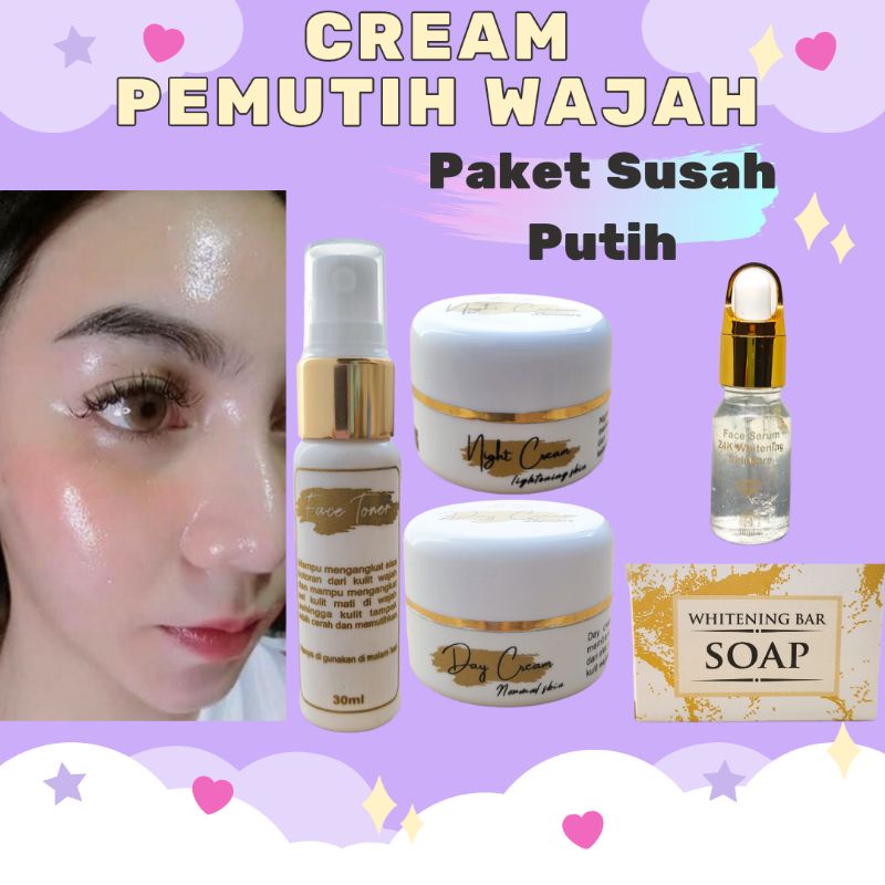 Jual CREAM PEMUTIH WAJAH (PAKET SUSAH PUTIH + SERUM SUSAH PUTIH)CREAM ...