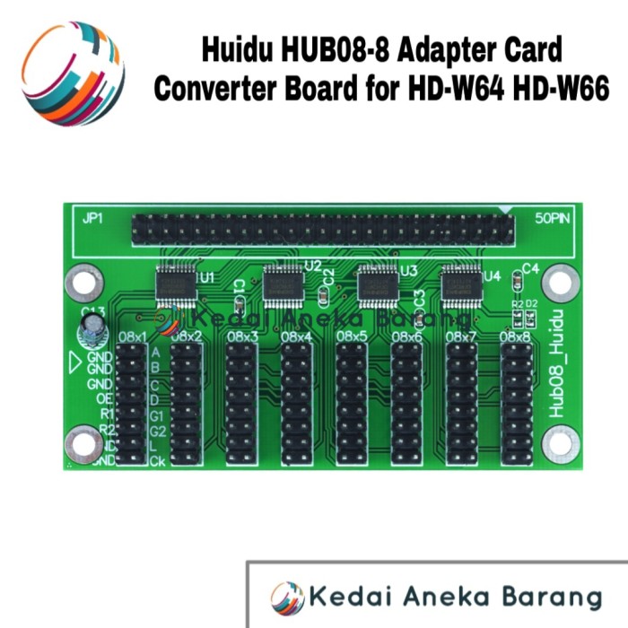 Jual HUB Adapter Converter Card Board Huidu HUB08-8 for HD-W64 HD-W66 ...