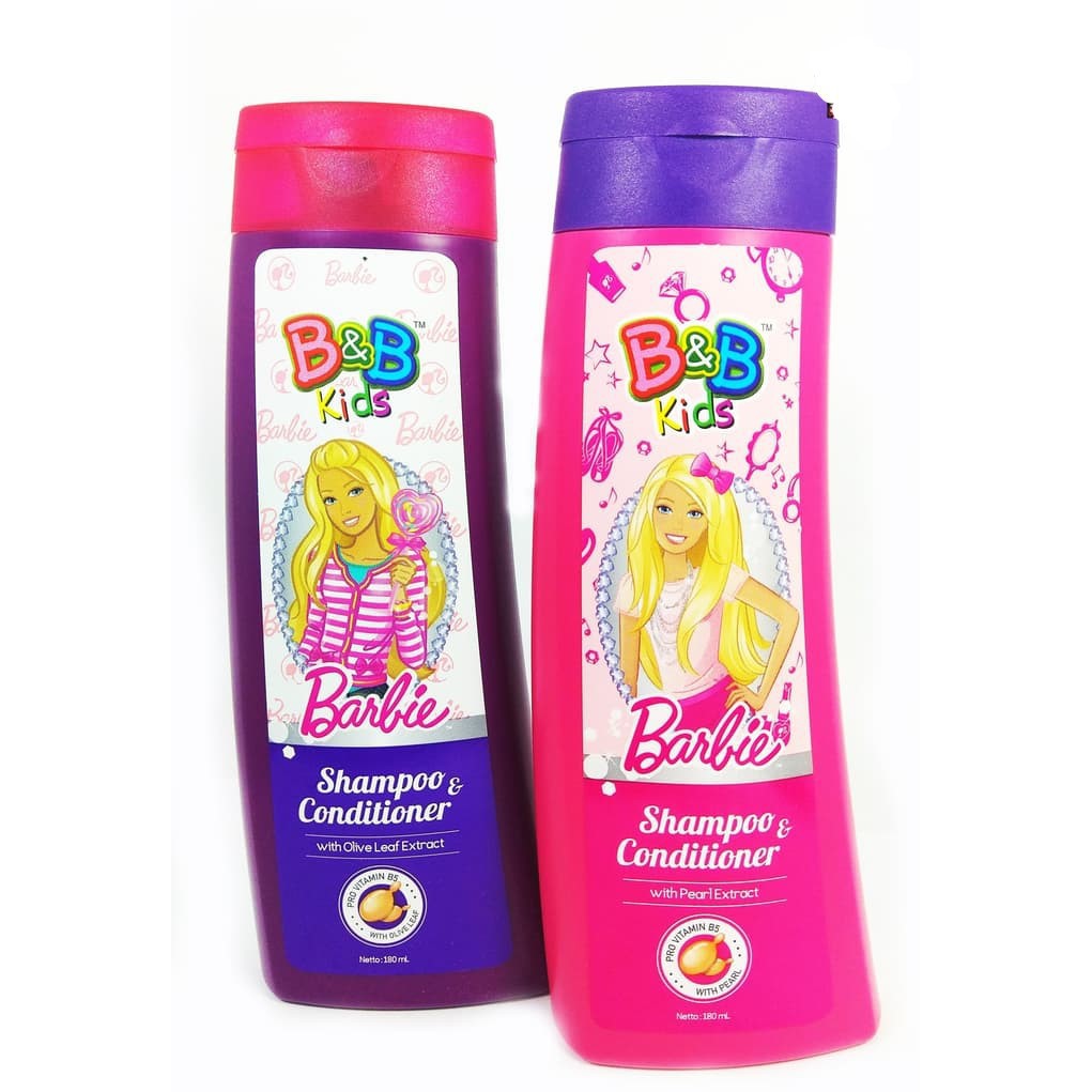 Jual B&B kids barbie shampoo pearl extract/olive leaf 180 ml | Shopee ...