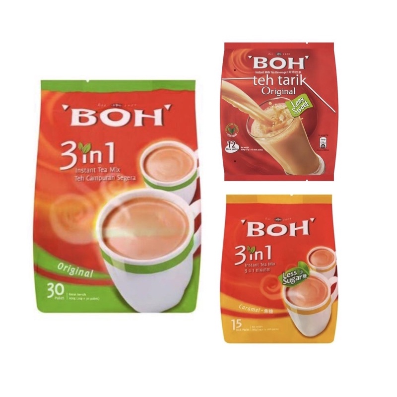 Jual BOH Teh Tarik Original Less Sweet - BOH 3in1 Instant Tea Caramel ...