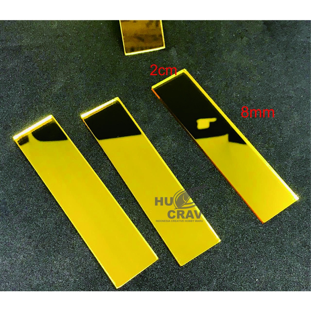 Jual GLOSIR Bahan Akrilik Papan Nama Dada GOLD 2x8cm Acrylic Nametag ...