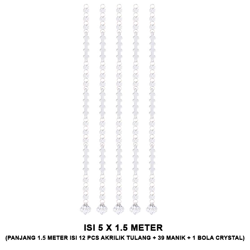 Jual EELIC TMM-TLG1.5M Isi 5 PCS hiasan tirai manik-manik bentuk tulang ...